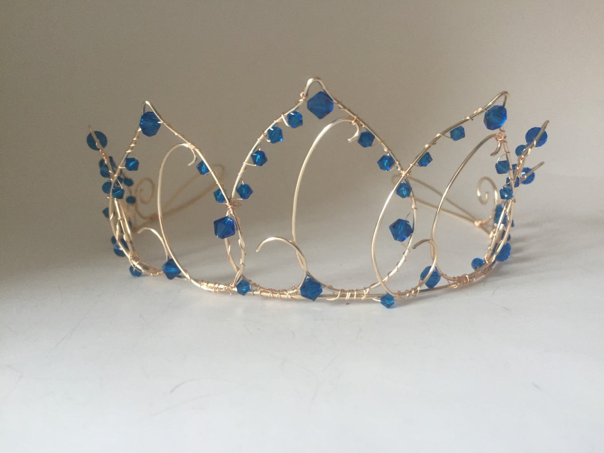 Blue Flower Petal Tiara – Wire Princess